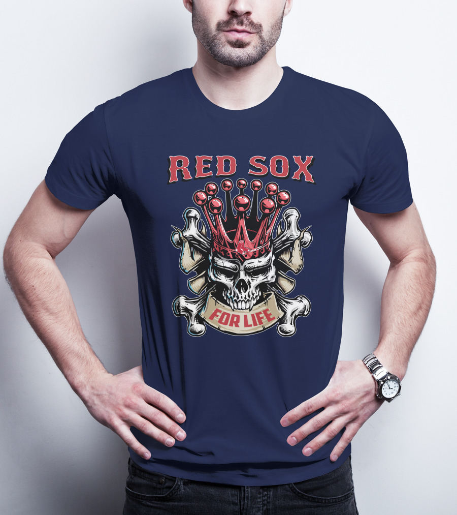 Red Sox Skull King For Life T-Shirt