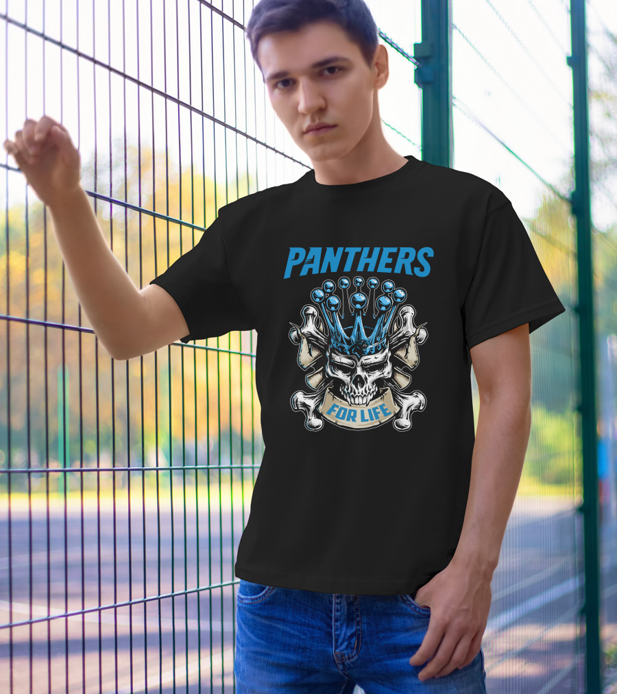 Panthers Skull King For Life T-Shirt