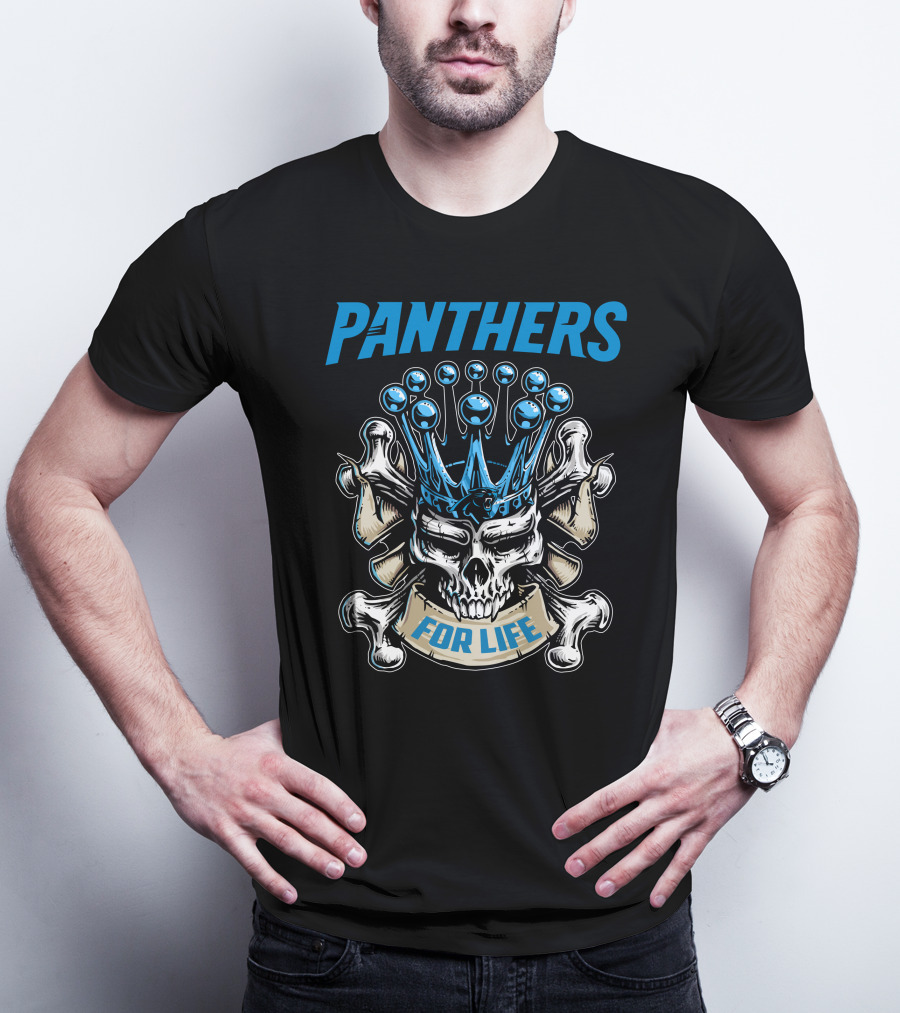 Panthers Skull King For Life T-Shirt