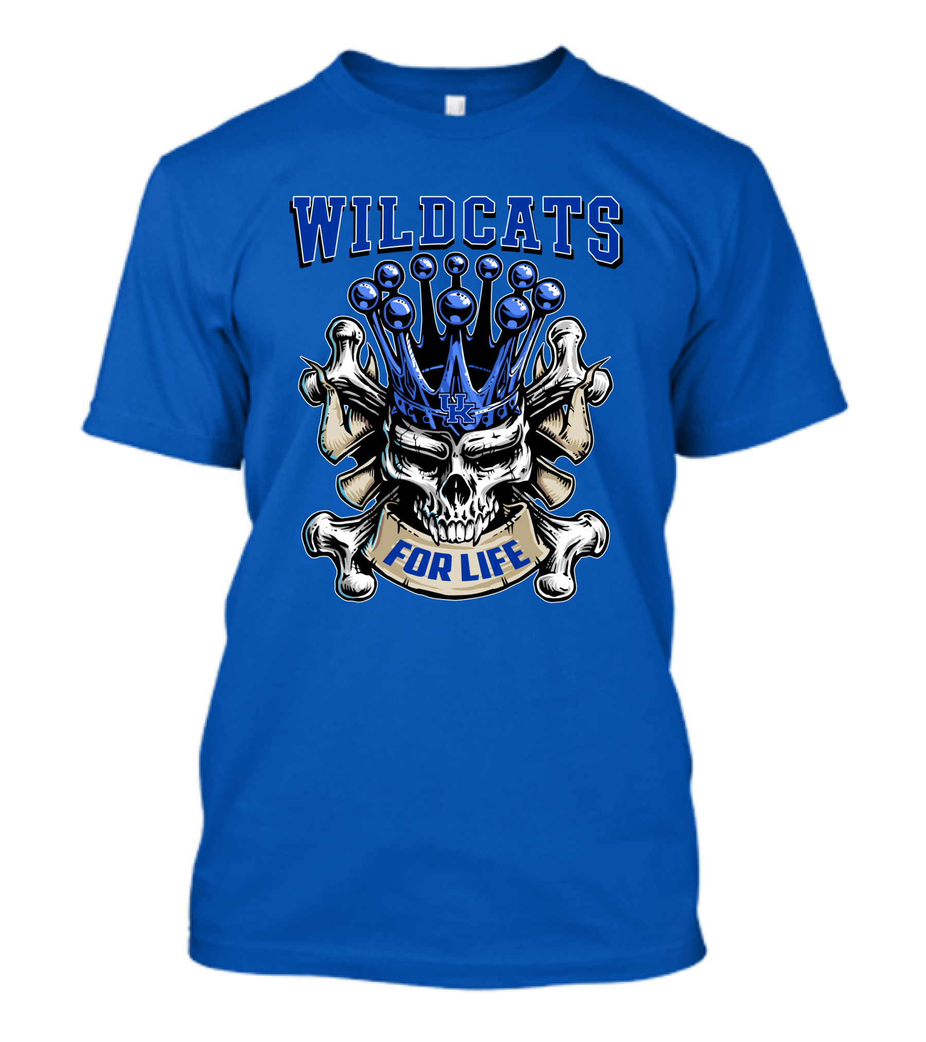 Wildcats For Life Skull King Kentucky Wildcats T-Shirt