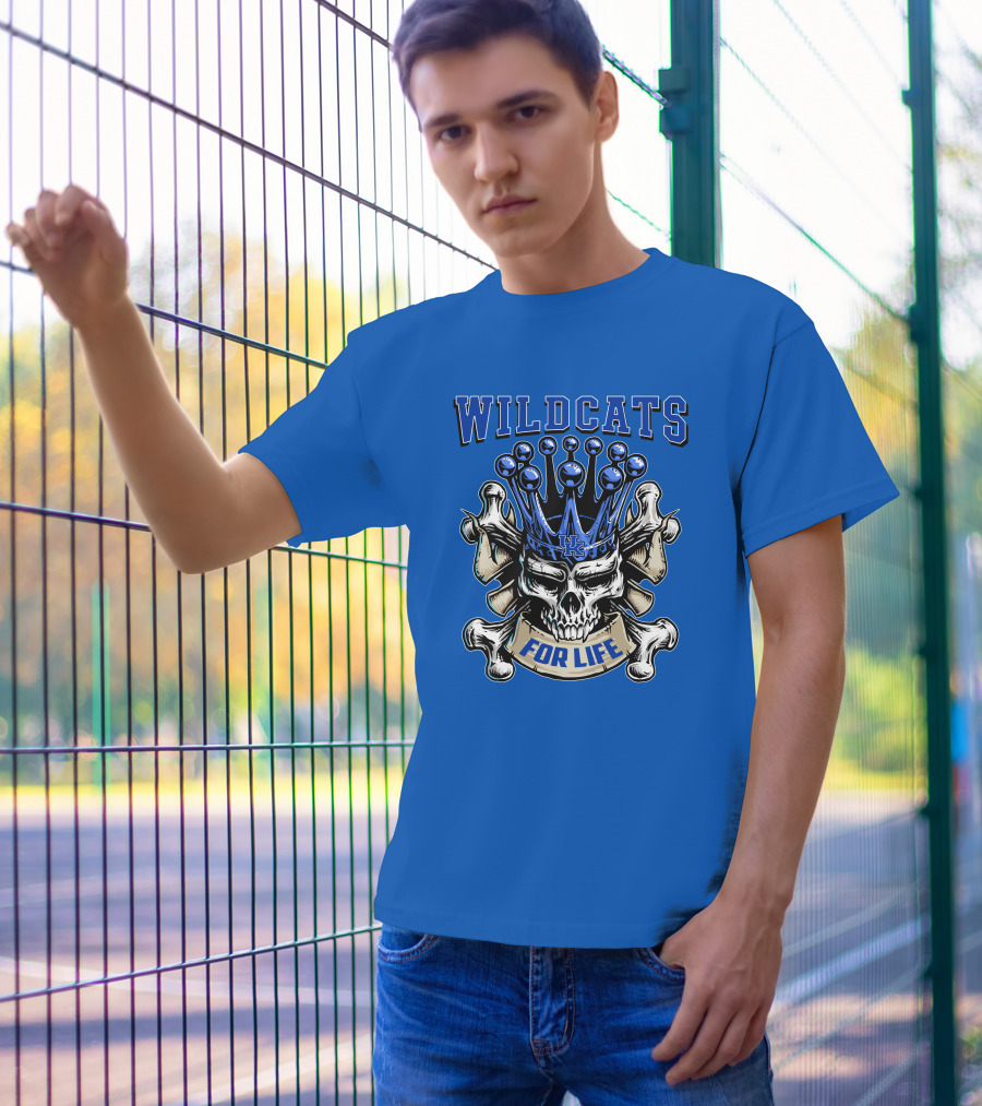 Wildcats For Life Skull King Kentucky Wildcats T-Shirt