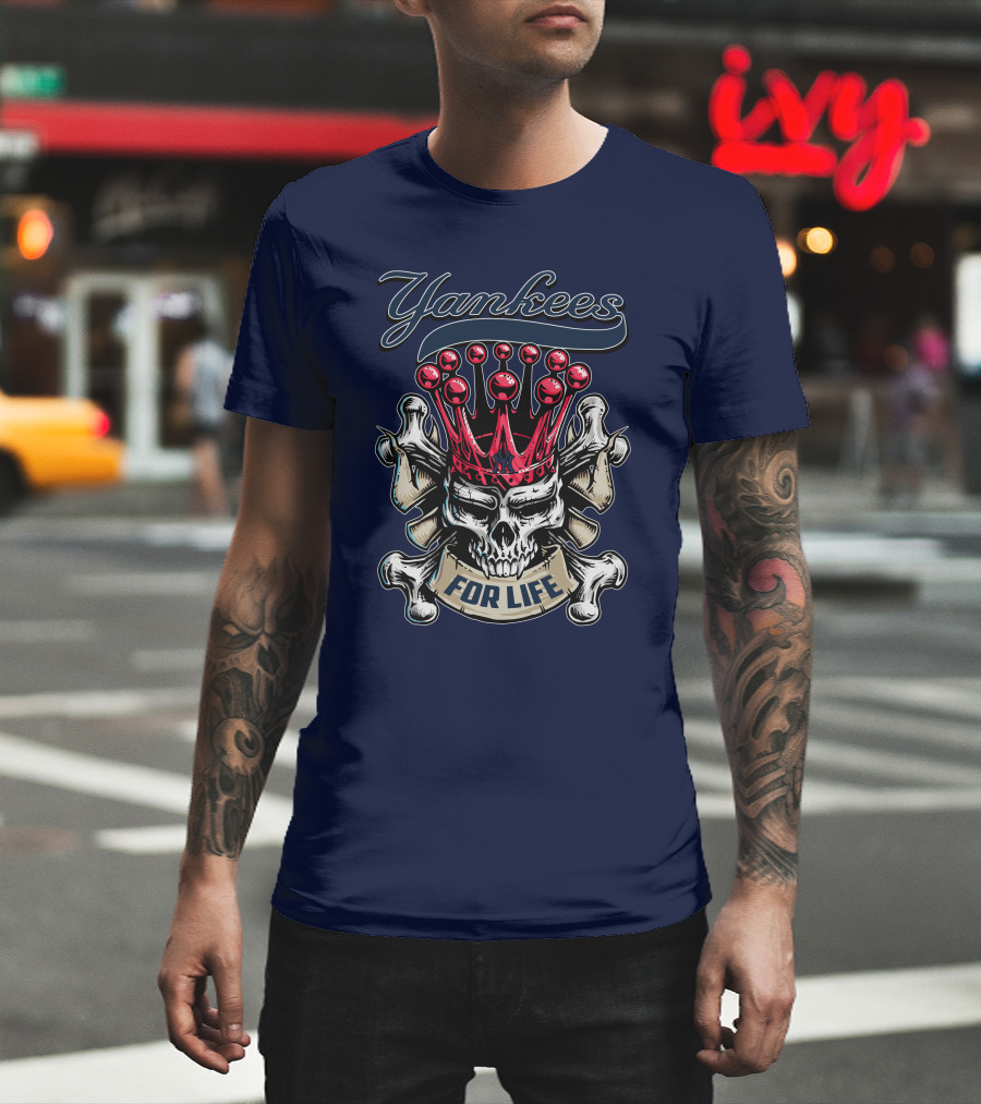 Yankees Skull King Crown For Life T-Shirt