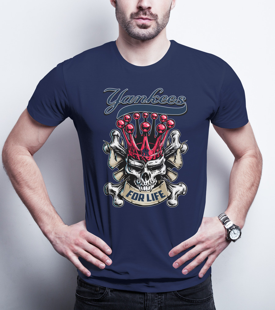 Yankees Skull King Crown For Life T-Shirt
