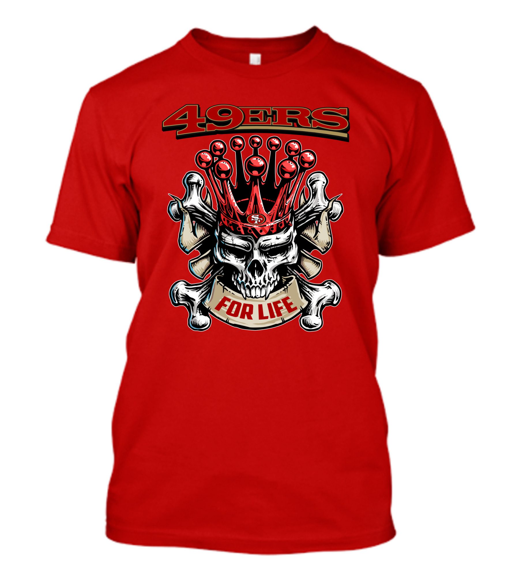 49ers Skull King Crowned For Life T-Shirt