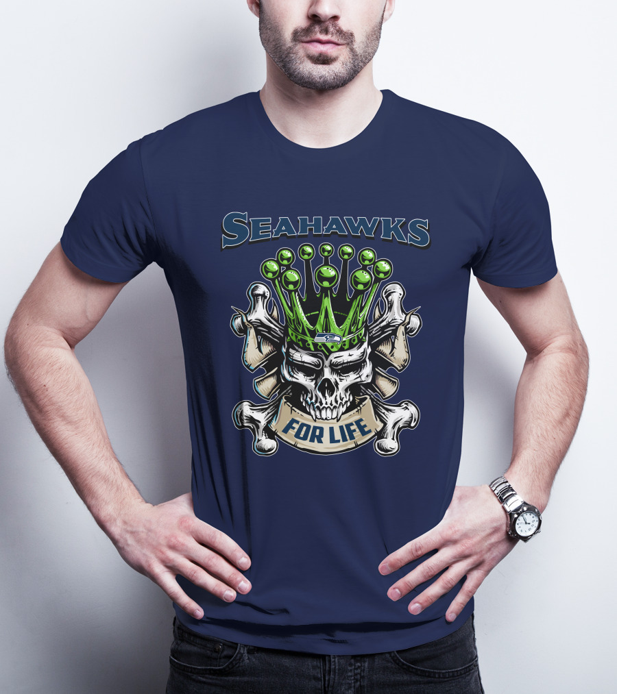 Skull King Seahawks For Life T-Shirt