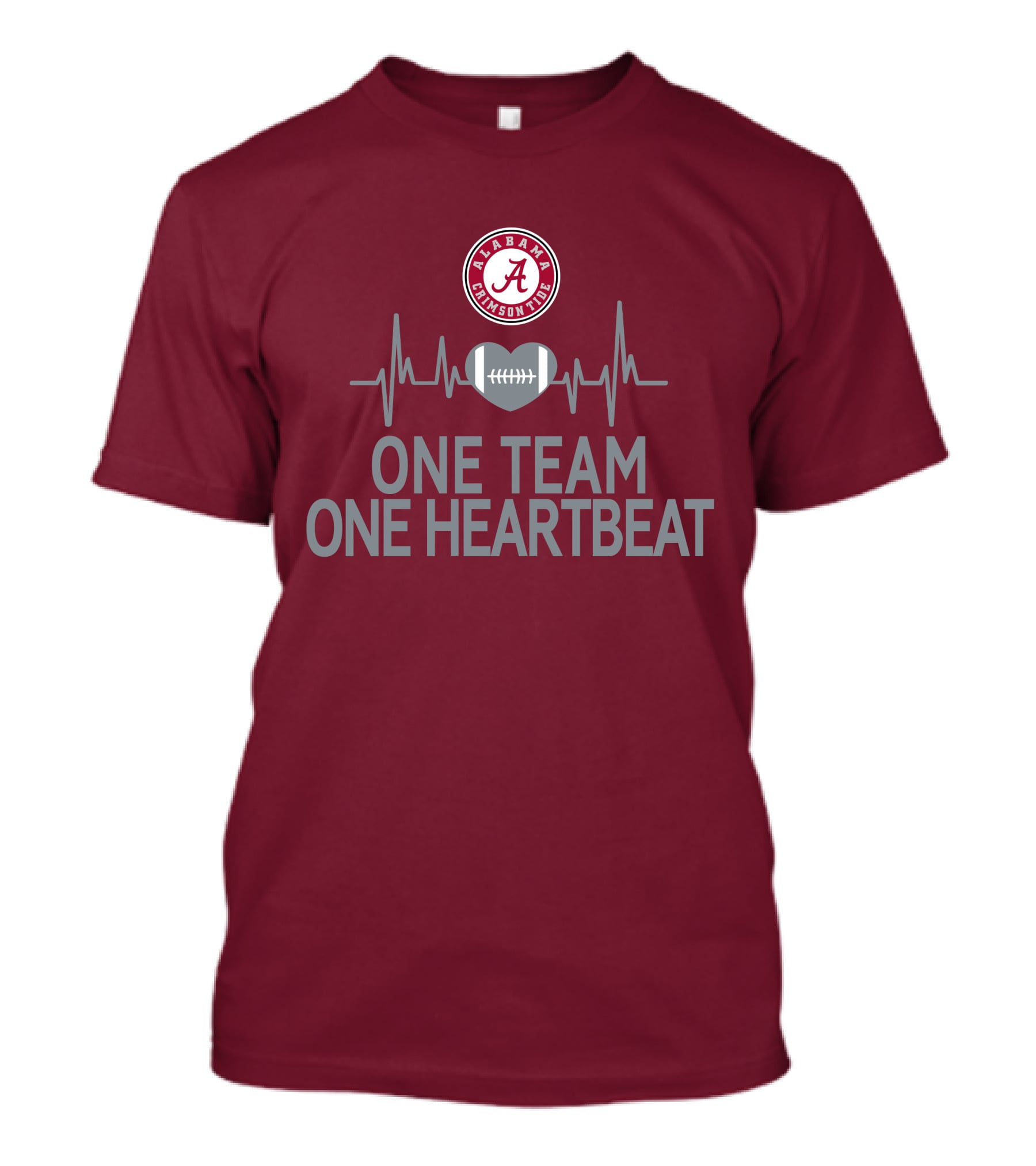 Alabama Crimson Tide One Team One Heartbeat Football Heartbeat T-Shirt