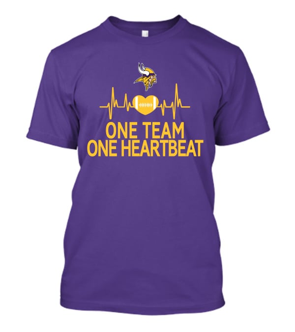 Minnesota Vikings One Team One Heartbeat Football Heartbeat T-Shirt