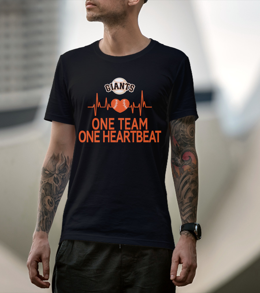 San Francisco Giants Baseball Heartbeat One Team One Heartbeat T-Shirt