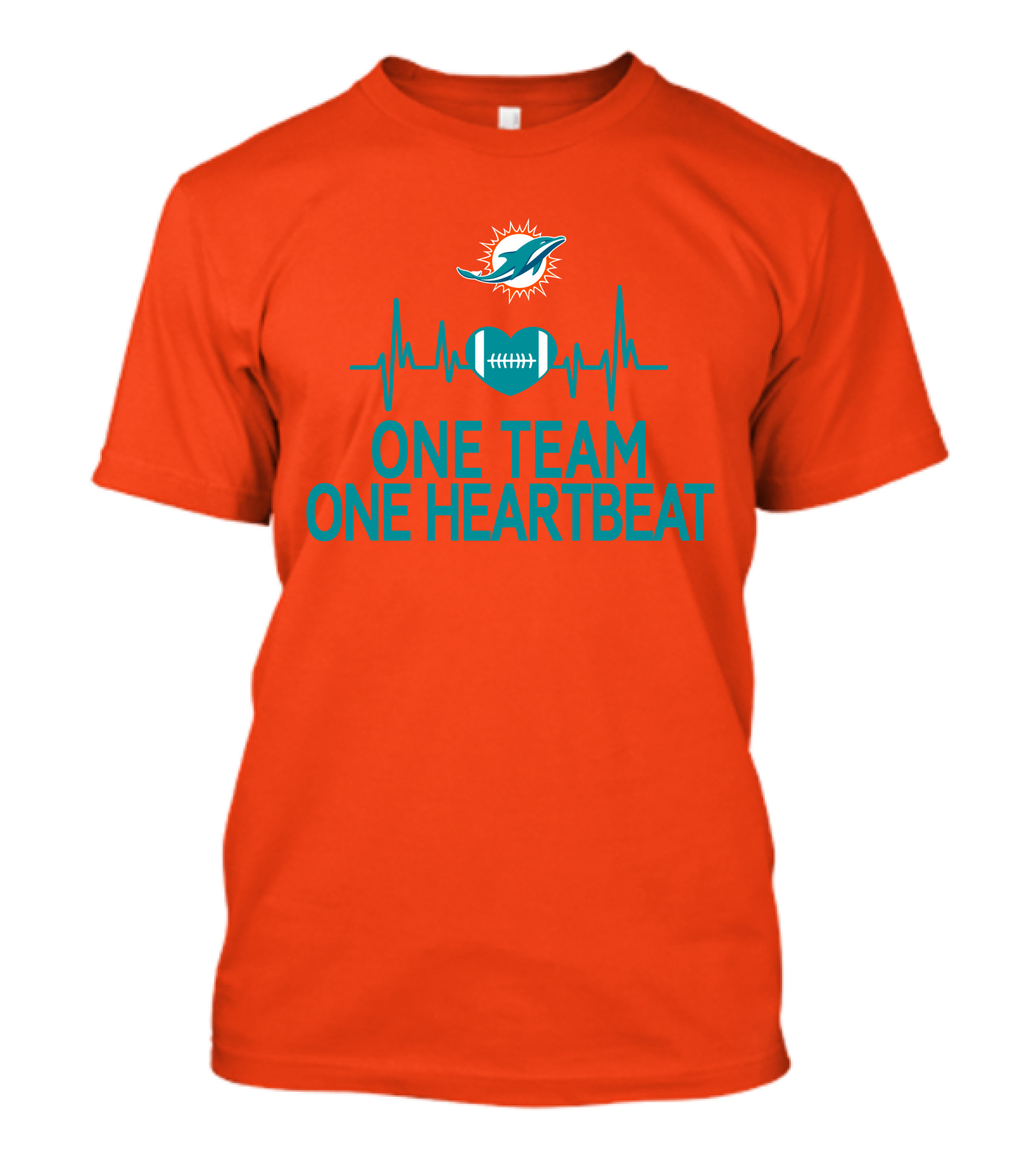 Miami Dolphins Heartbeat Football Team Unity T-Shirt