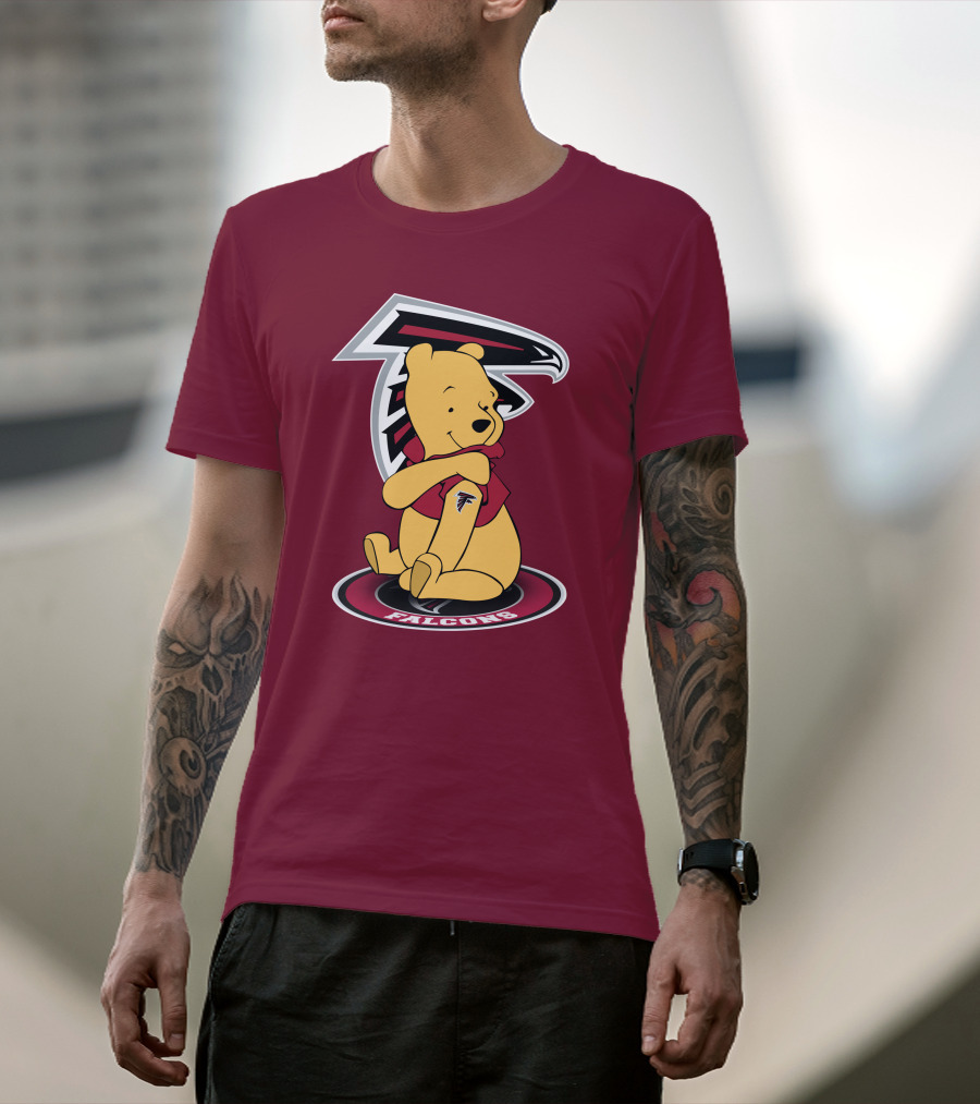 Atlanta Falcons Winnie The Pooh Mascot Crossover T-Shirt