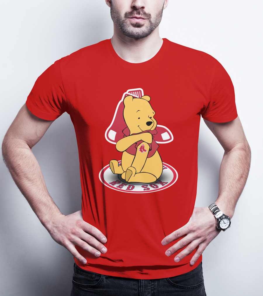 Boston Red Sox Winnie The Pooh Hugging Baseball T-Shirt