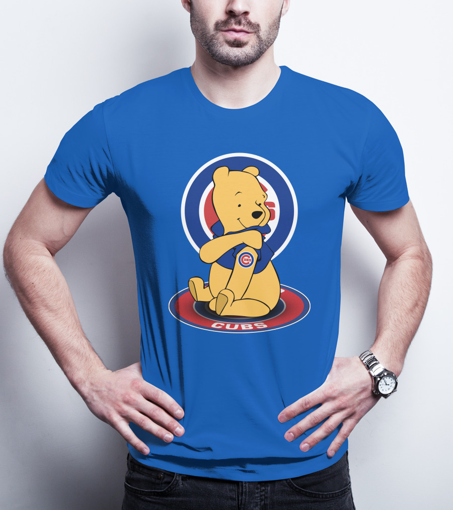 Chicago Cubs Pooh Bear Crossover Logo T-Shirt