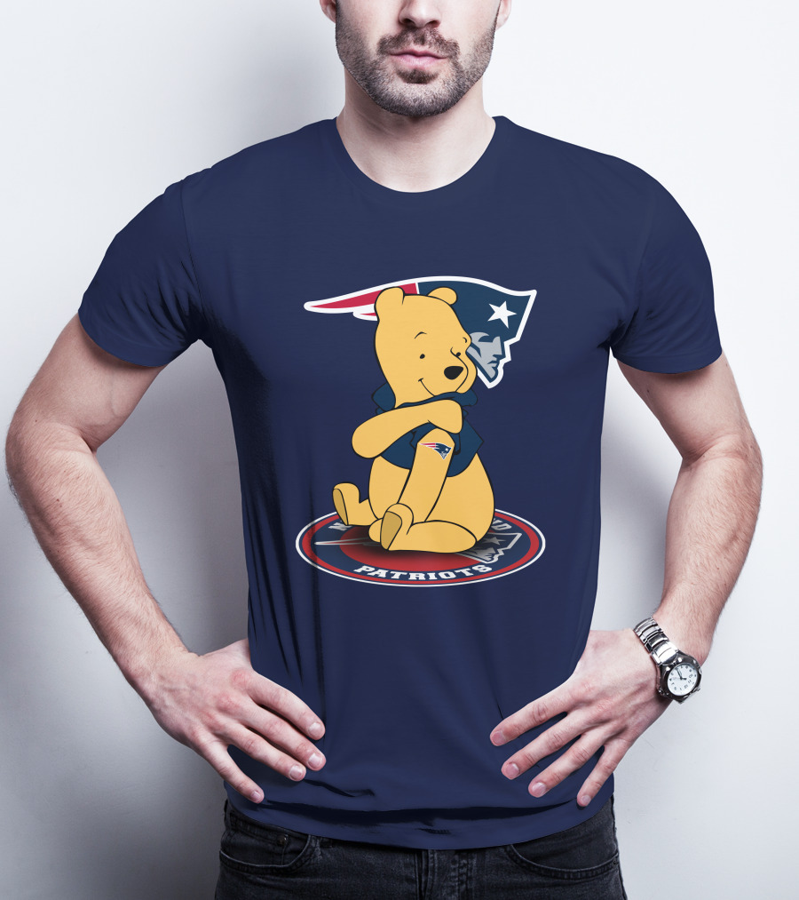 New England Patriots Winnie The Pooh Logo With Patriots Emblem T-Shirt