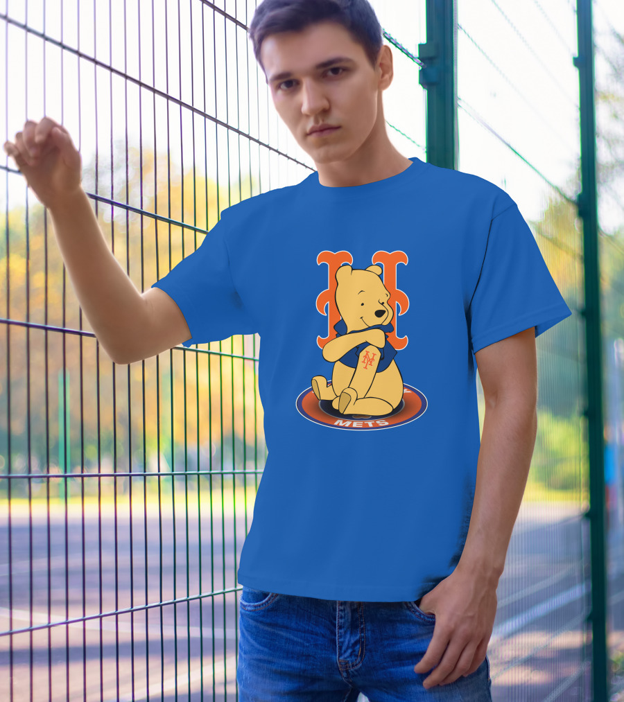 New York Mets Winnie The Pooh MLB Character Crossover T-Shirt