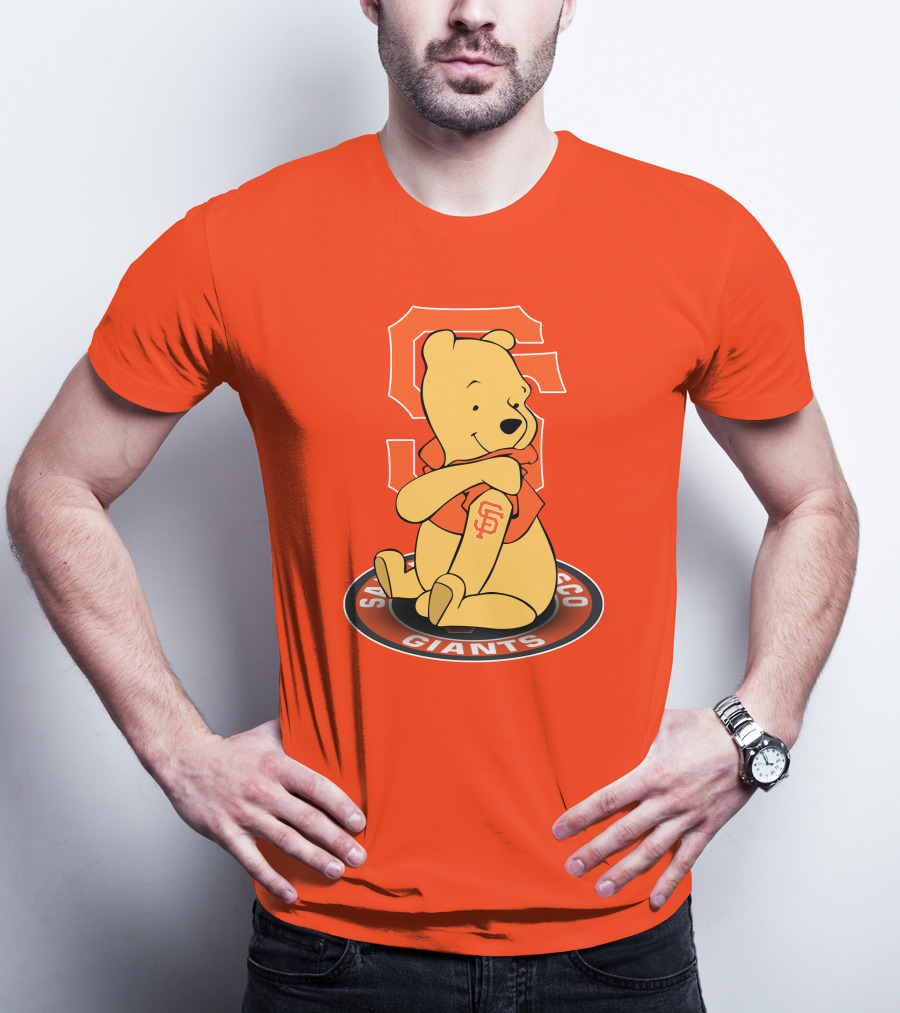 San Francisco Giants Winnie The Pooh Sitting With SF T-Shirt