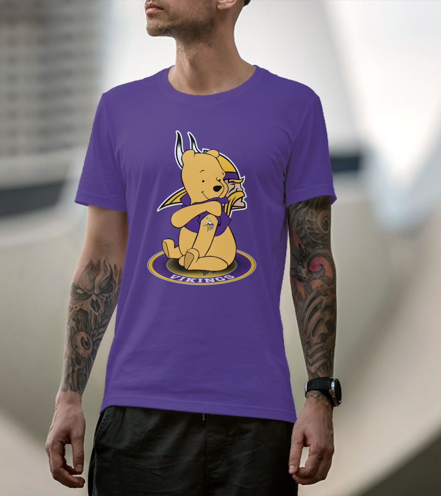 Winnie The Pooh Minnesota Vikings Crossover Fans T-Shirt