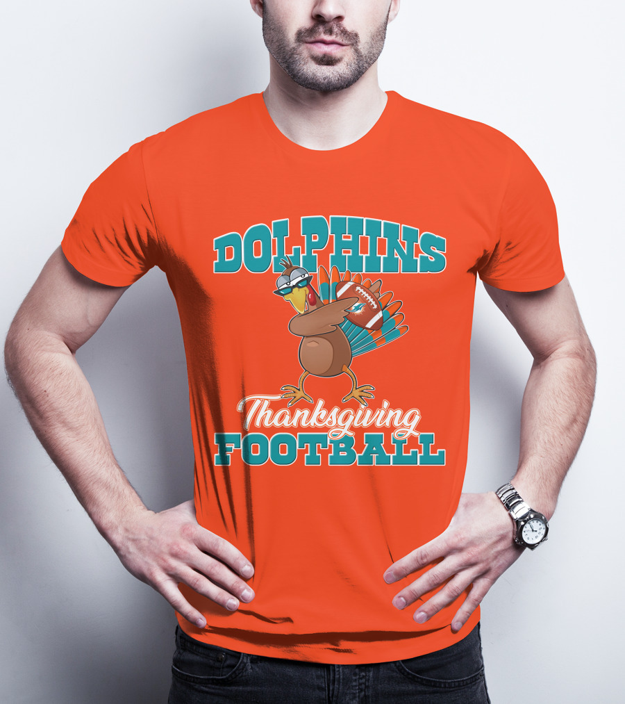 Dolphins Thanksgiving Football Turkey T-Shirt