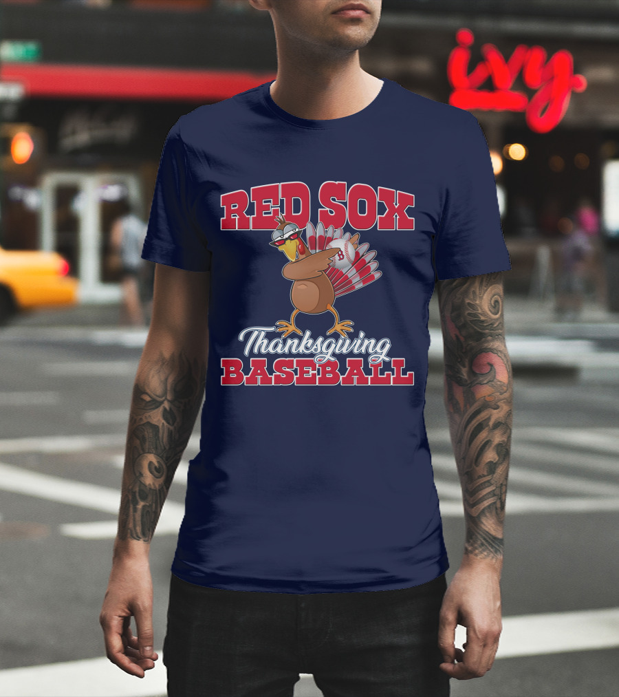 Red Sox Thanksgiving Baseball Turkey T-Shirt