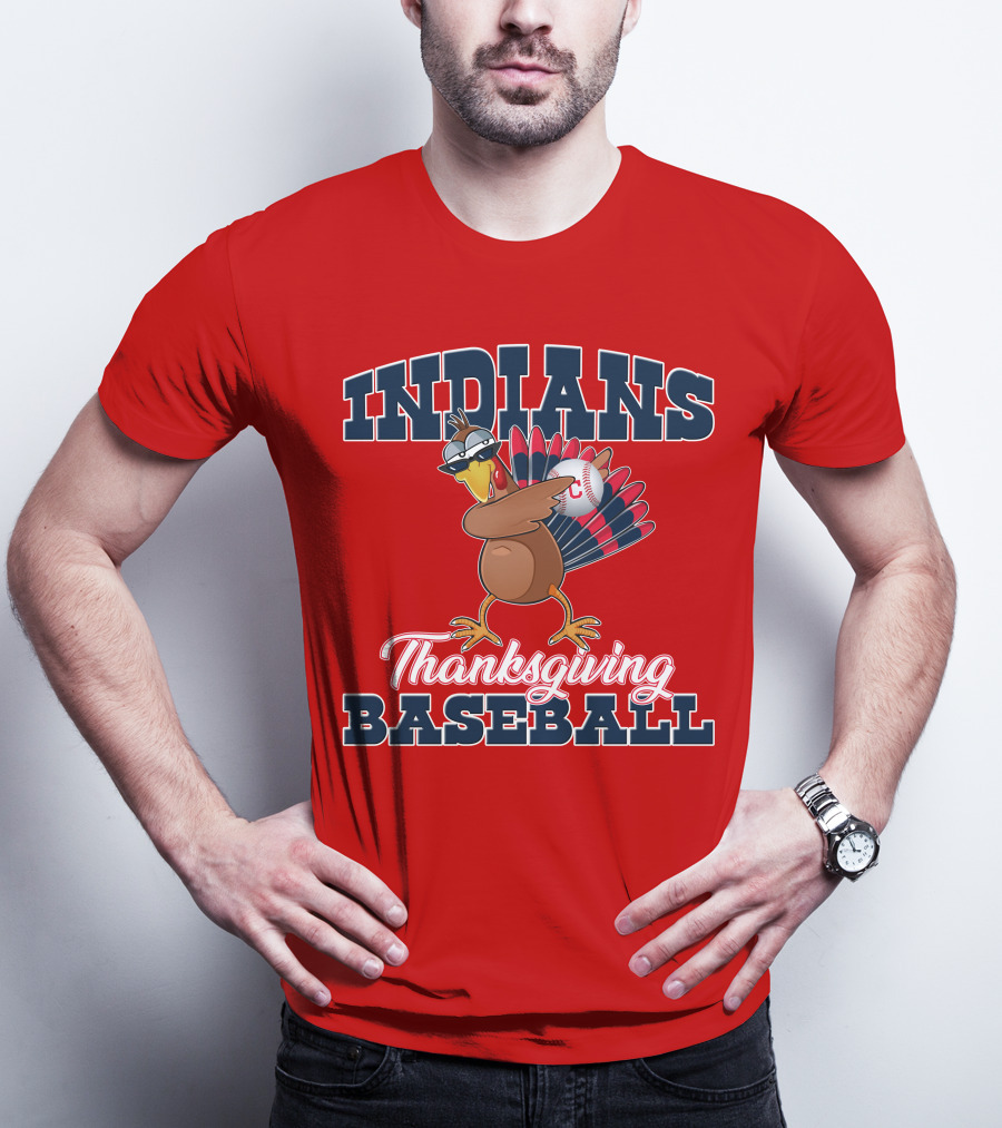 Indians Thanksgiving Baseball Turkey T-Shirt