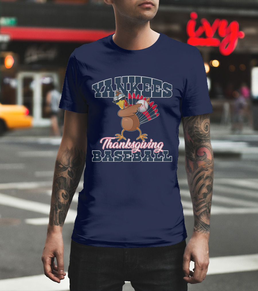 Yankees Thanksgiving Baseball Turkey T-Shirt