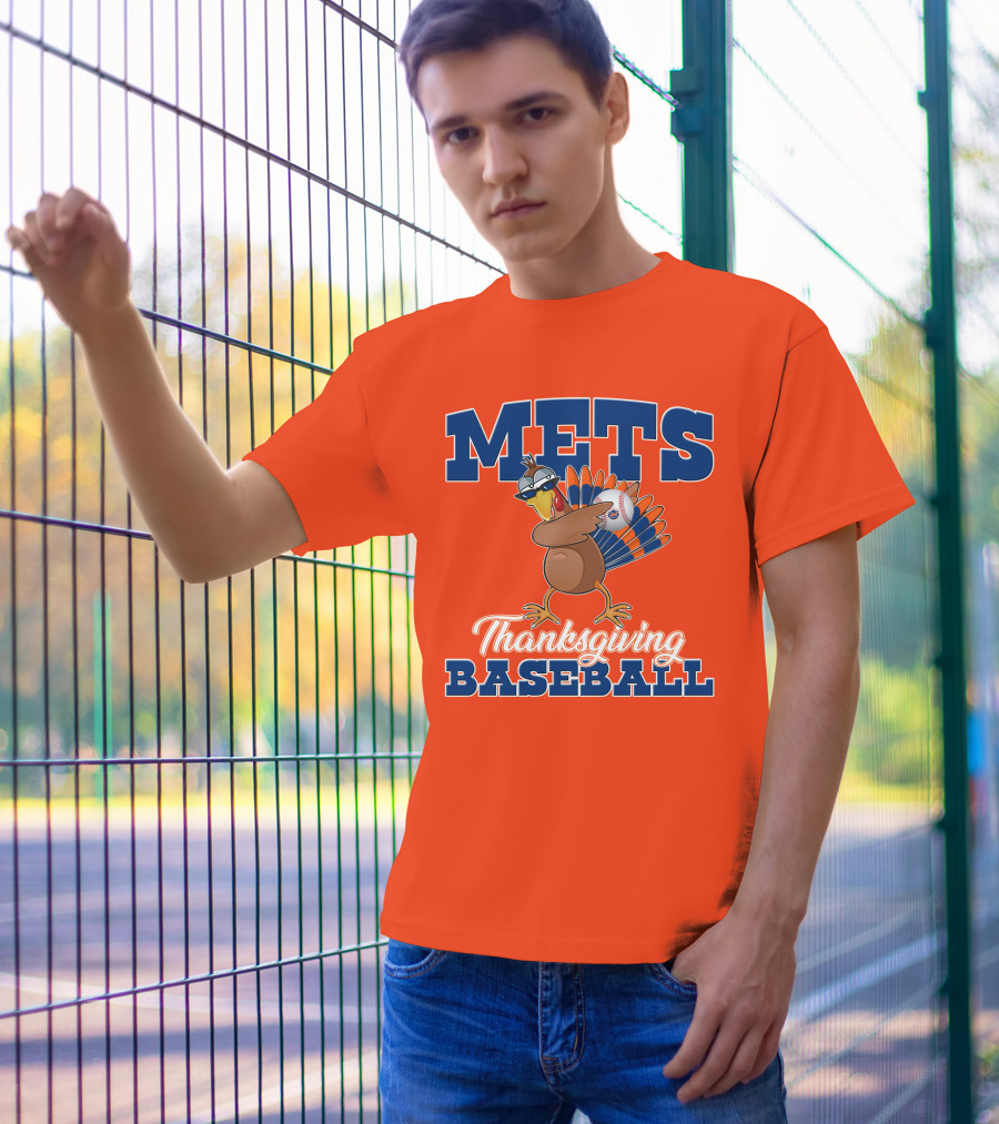 Mets Thanksgiving Baseball Turkey T-Shirt