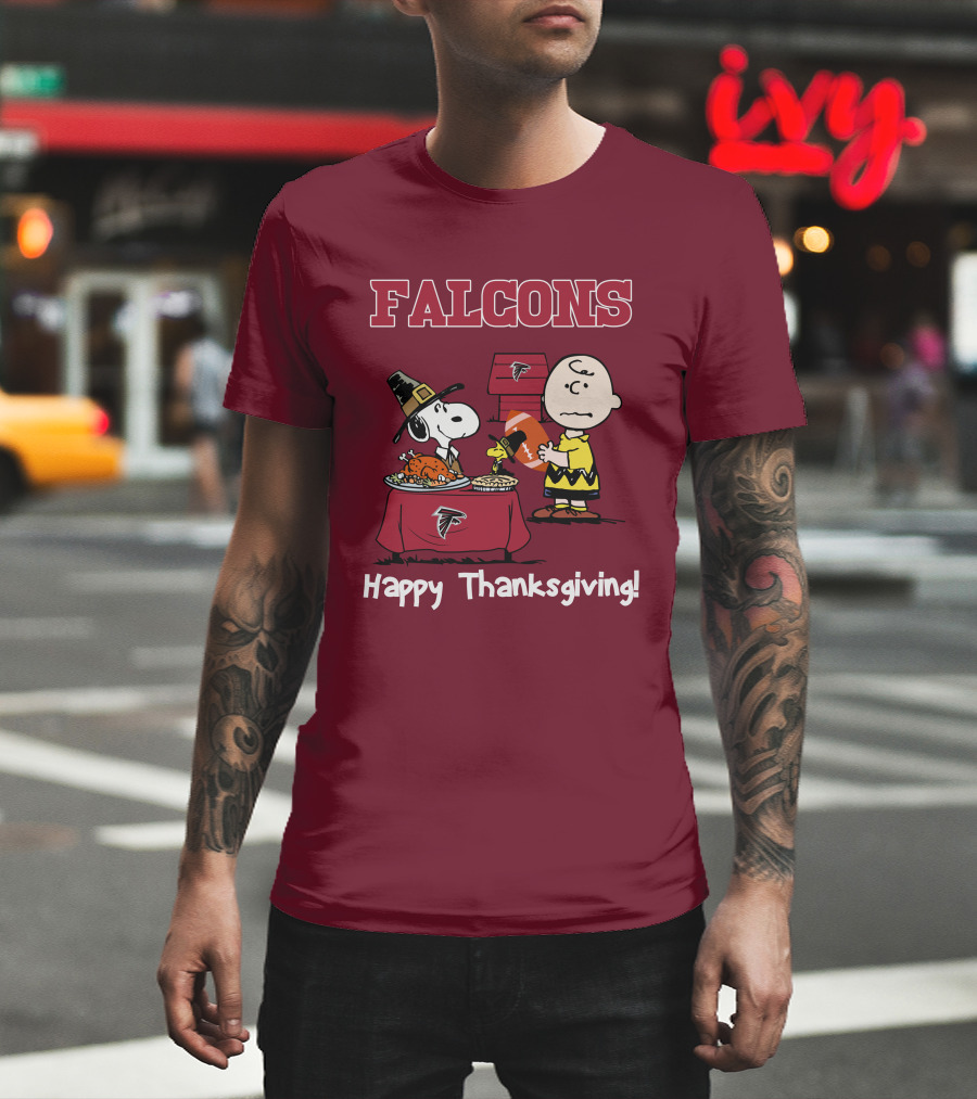 Falcons Snoopy Charlie Brown Thanksgiving Football Peanuts T-Shirt