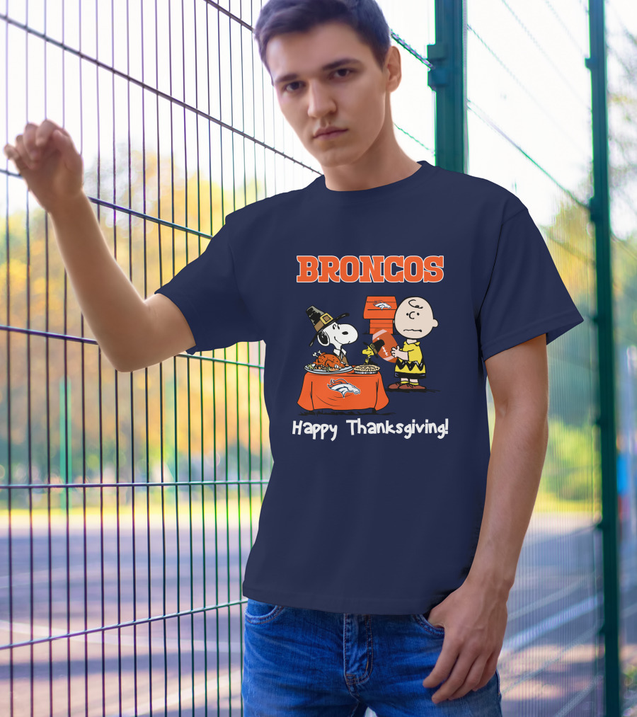 Broncos Snoopy Charlie Brown Thanksgiving T-Shirt