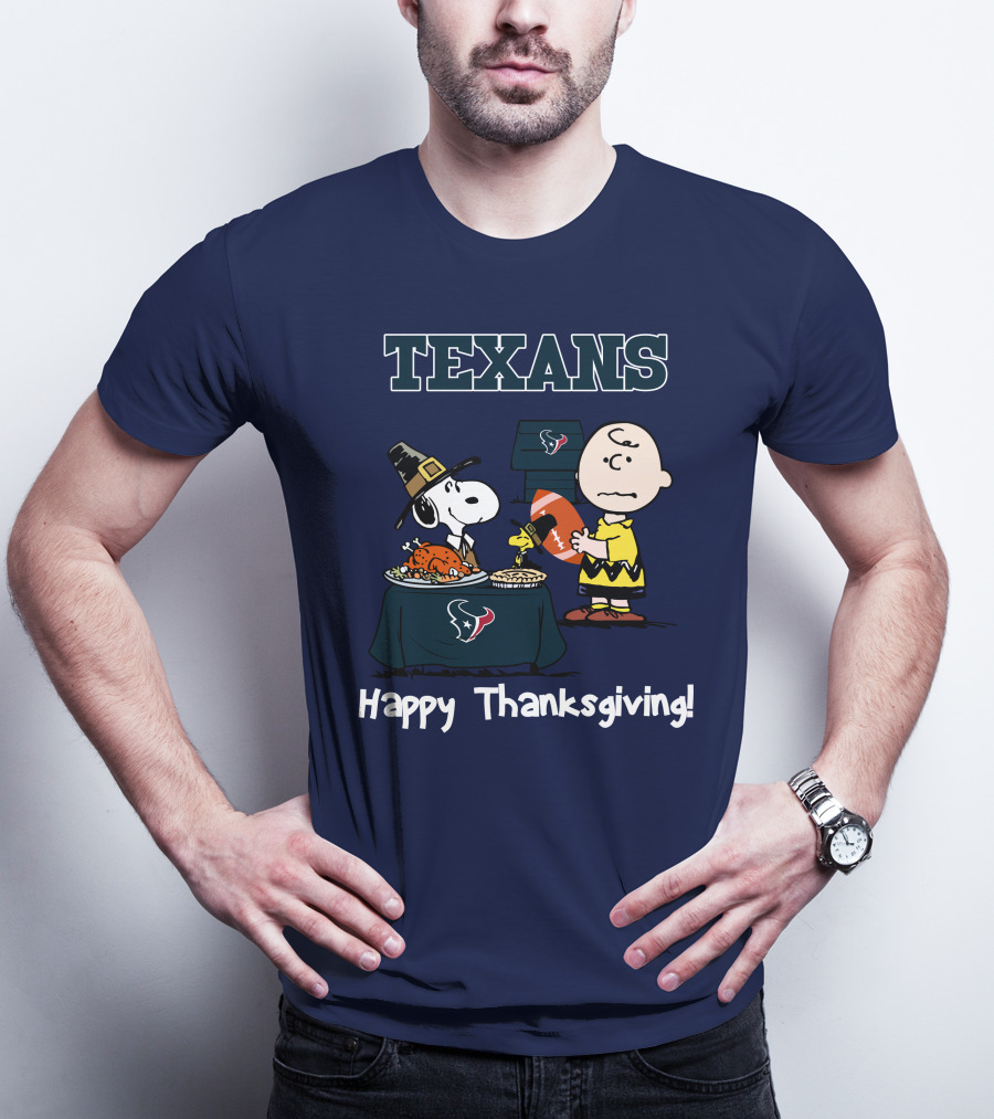 Texans Snoopy Charlie Brown Thanksgiving Football T-Shirt