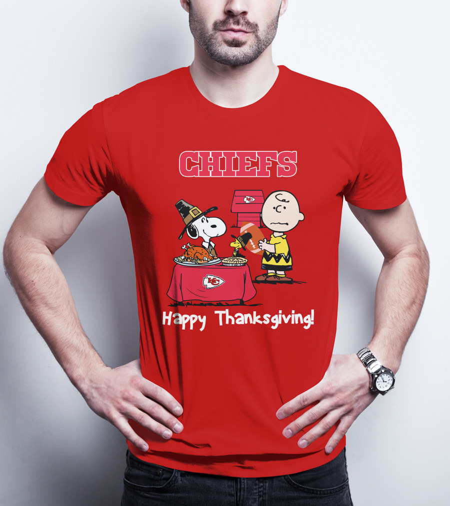 Chiefs Snoopy Charlie Brown Thanksgiving Kansas City Football T-Shirt