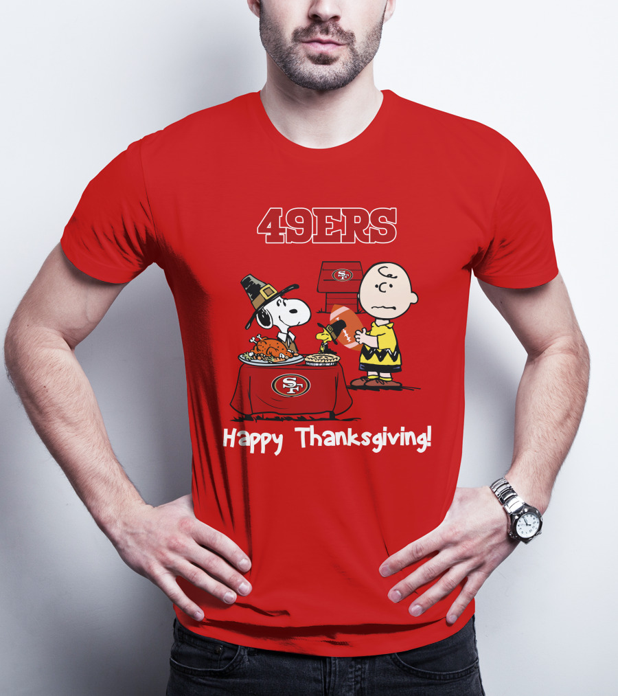 49ers Snoopy And Charlie Brown Thanksgiving T-Shirt