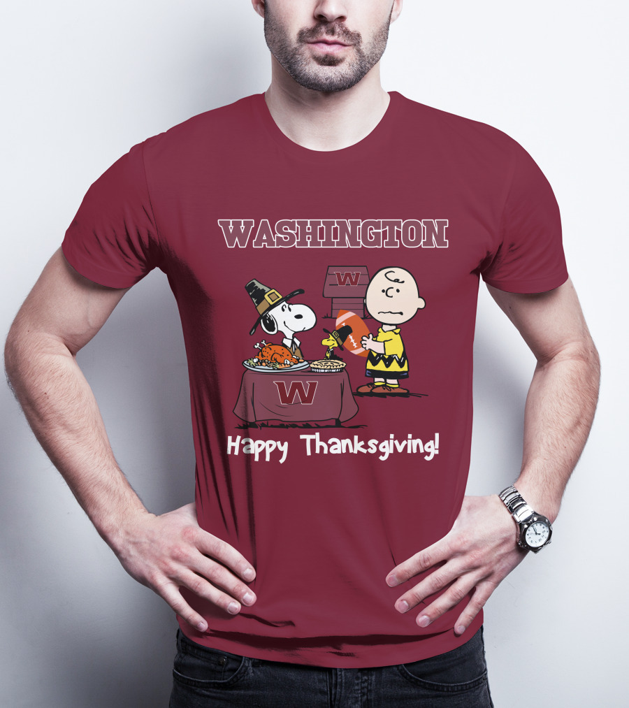 Washington Snoopy Thanksgiving Football Charlie Brown T-Shirt