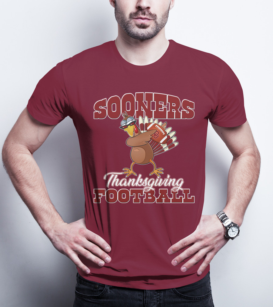 Sooners Thanksgiving Football Turkey In Sunglasses T-Shirt