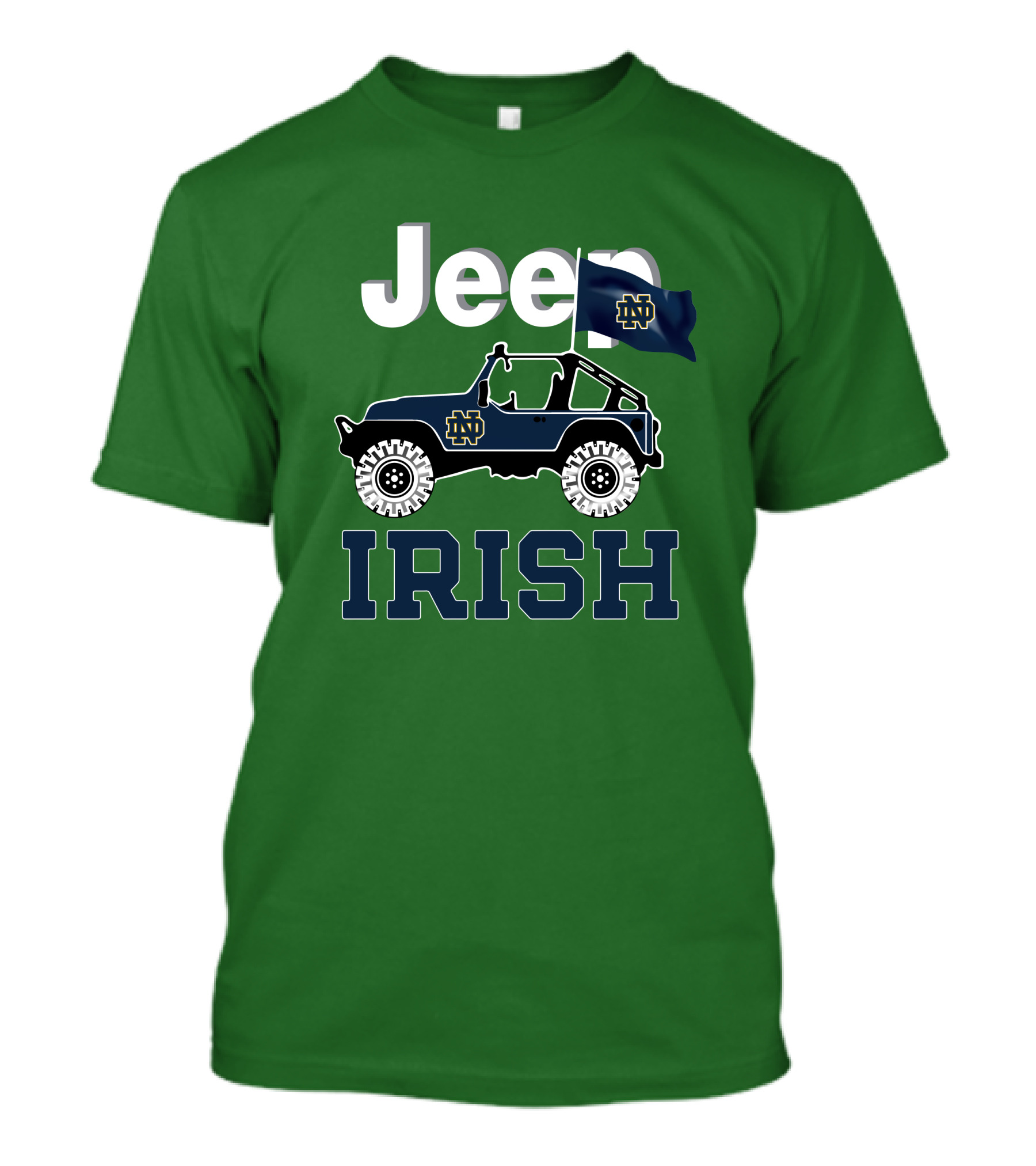 Jeep Notre Dame Fighting Irish Flag T-Shirt
