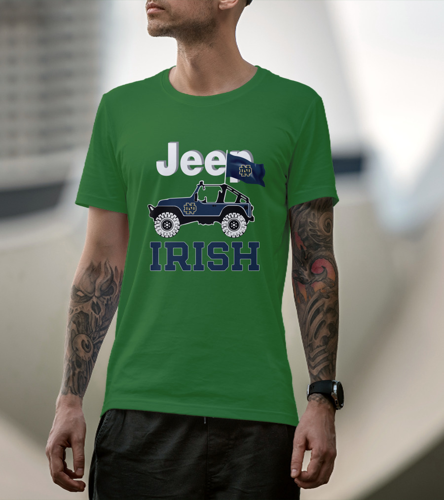 Jeep Notre Dame Fighting Irish Flag T-Shirt
