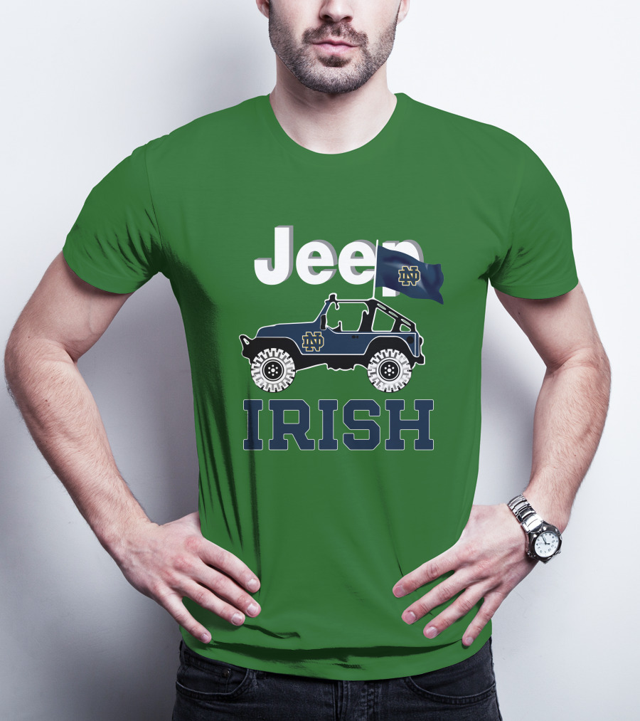 Jeep Notre Dame Fighting Irish Flag T-Shirt