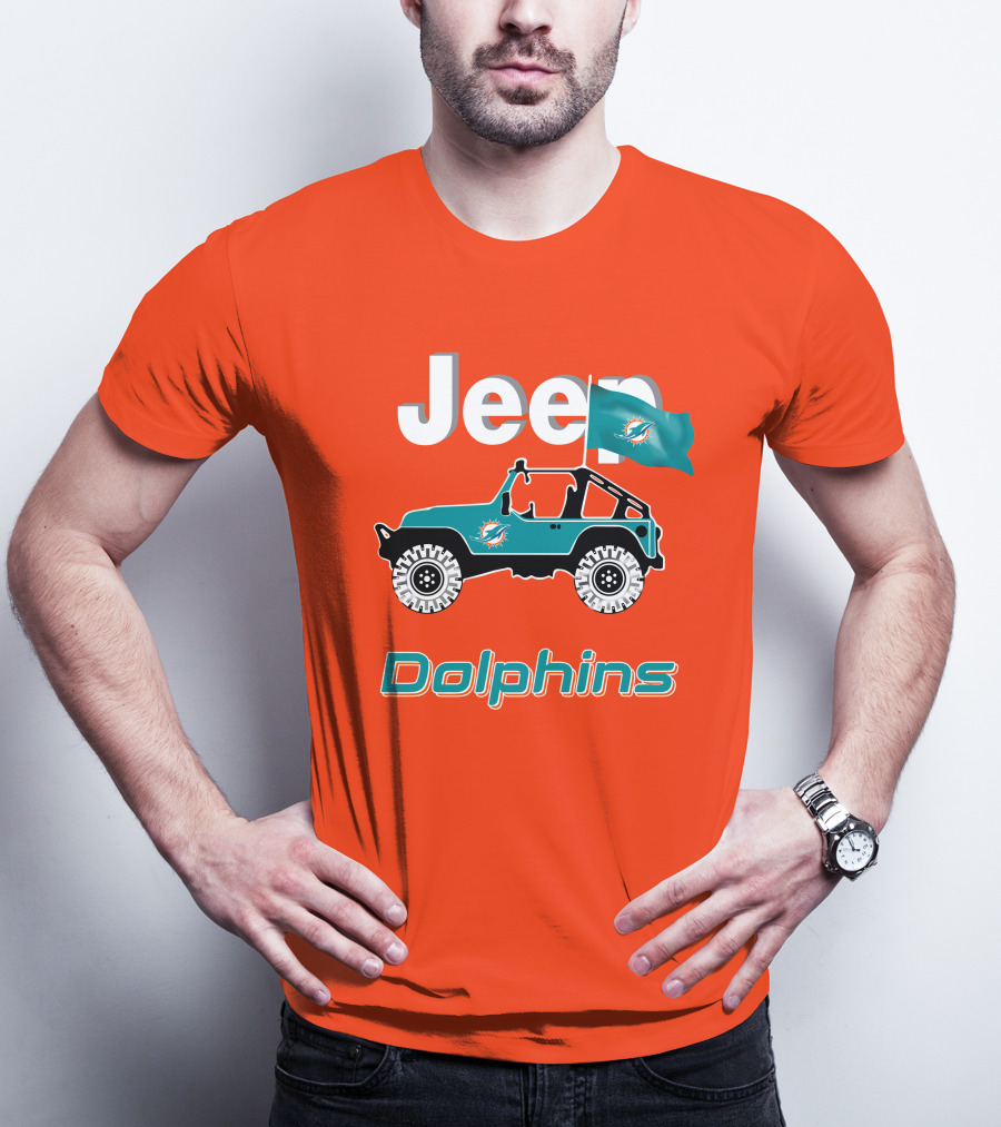 Jeep Dolphins Miami Flag Adventure T-Shirt