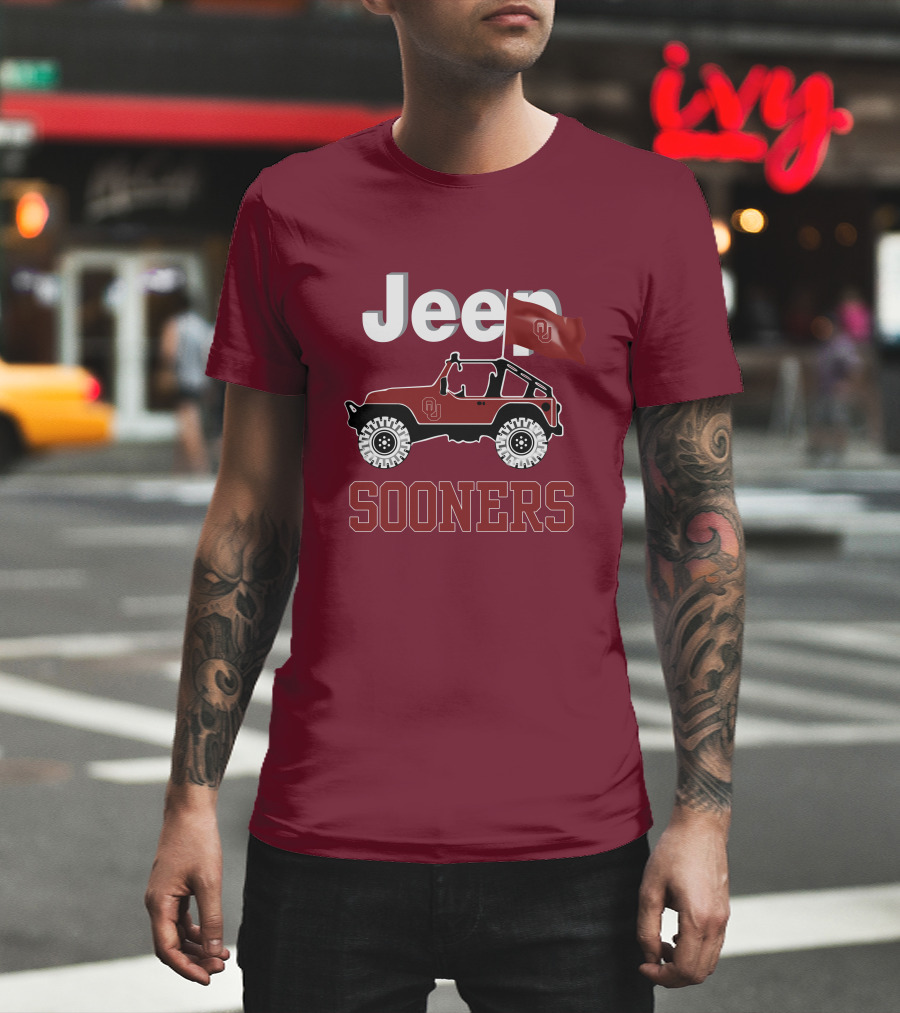 Jeep Sooners Ou Flag T-Shirt