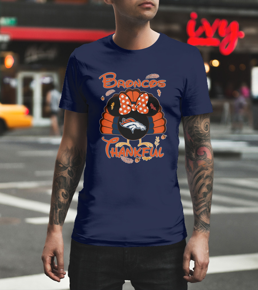 Broncos Thankful Denver Minnie Thanksgiving T-Shirt