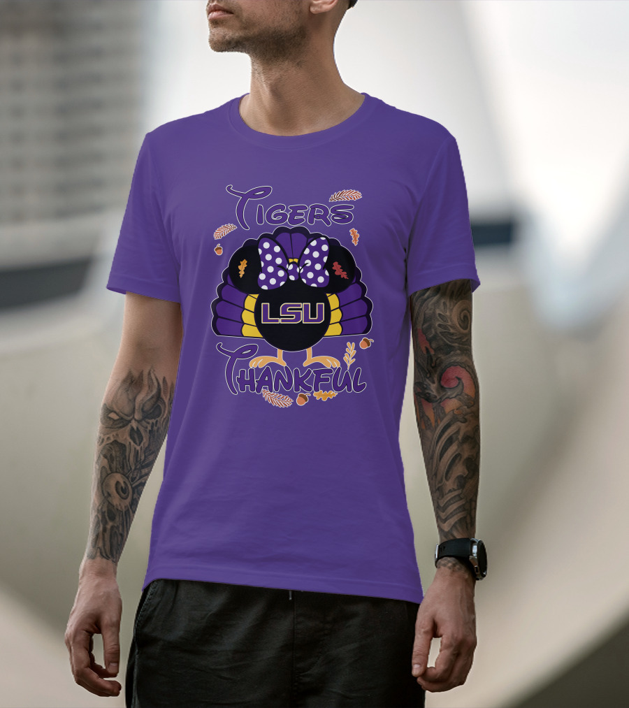 LSU Tigers Thankful Minnie Thanksgiving T-Shirt