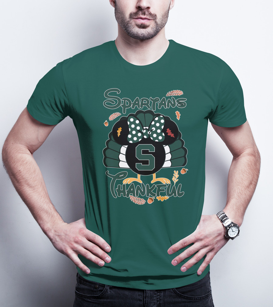 Spartans Thankful Thanksgiving Minnie Michigan State T-Shirt