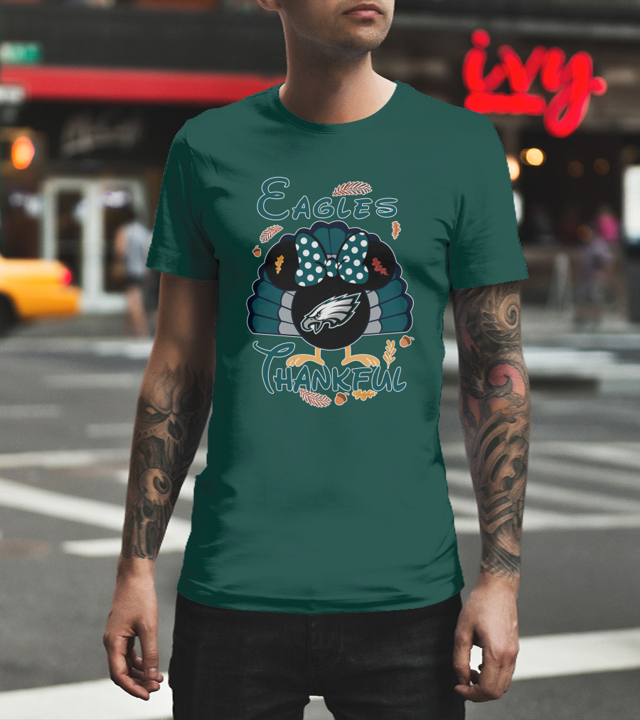 Eagles Thankful Philadelphia Minnie Thanksgiving T-Shirt