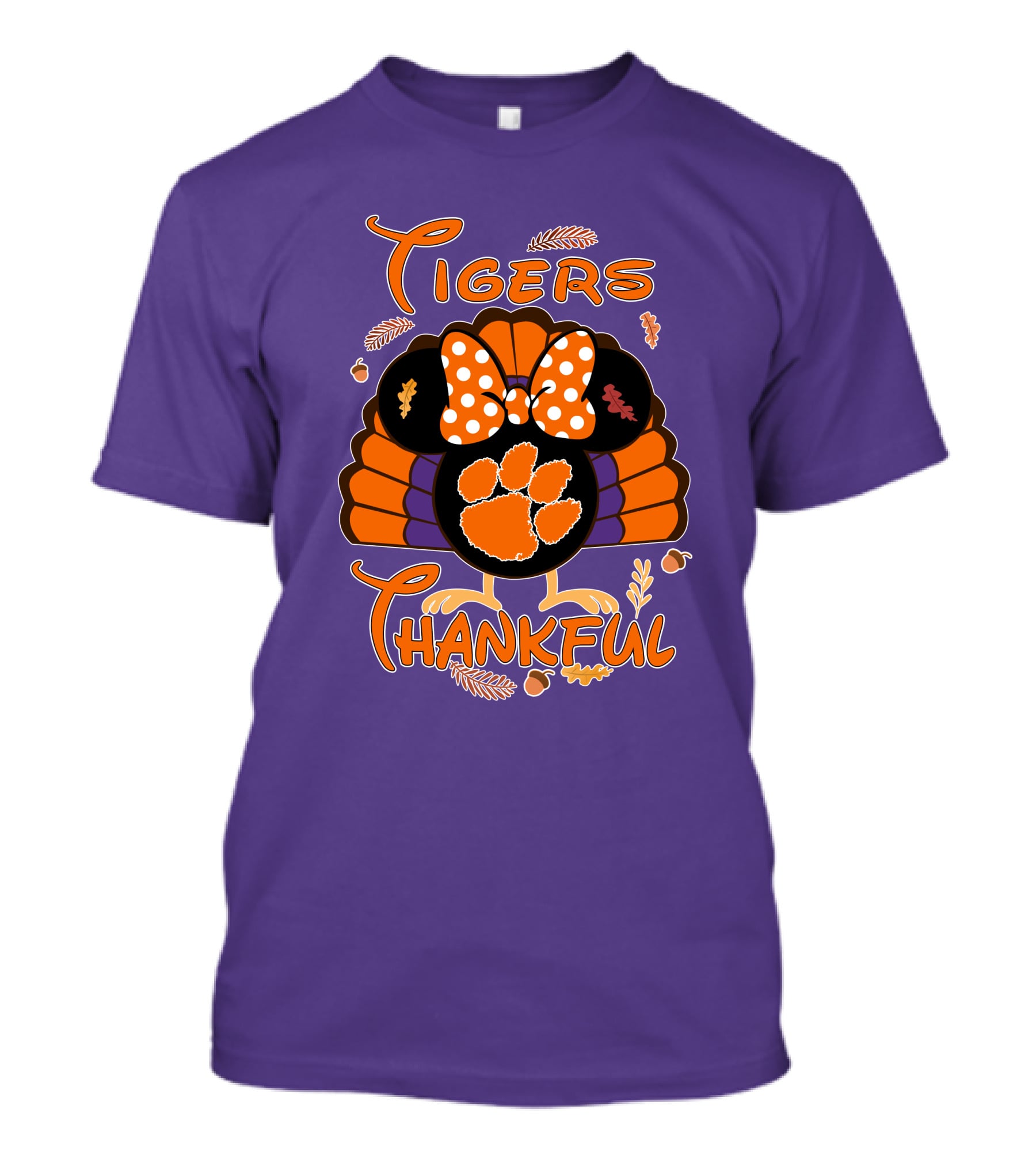 Tigers Thankful Clemson Minnie Thanksgiving T-Shirt