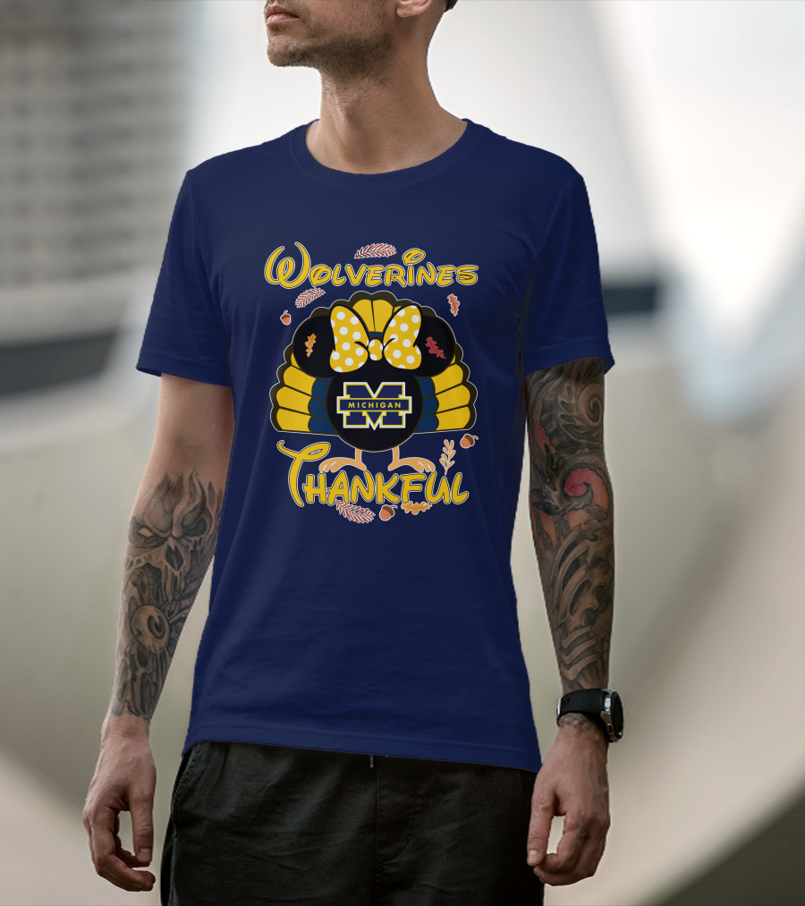 Wolverines Thankful Michigan Minnie T-Shirt