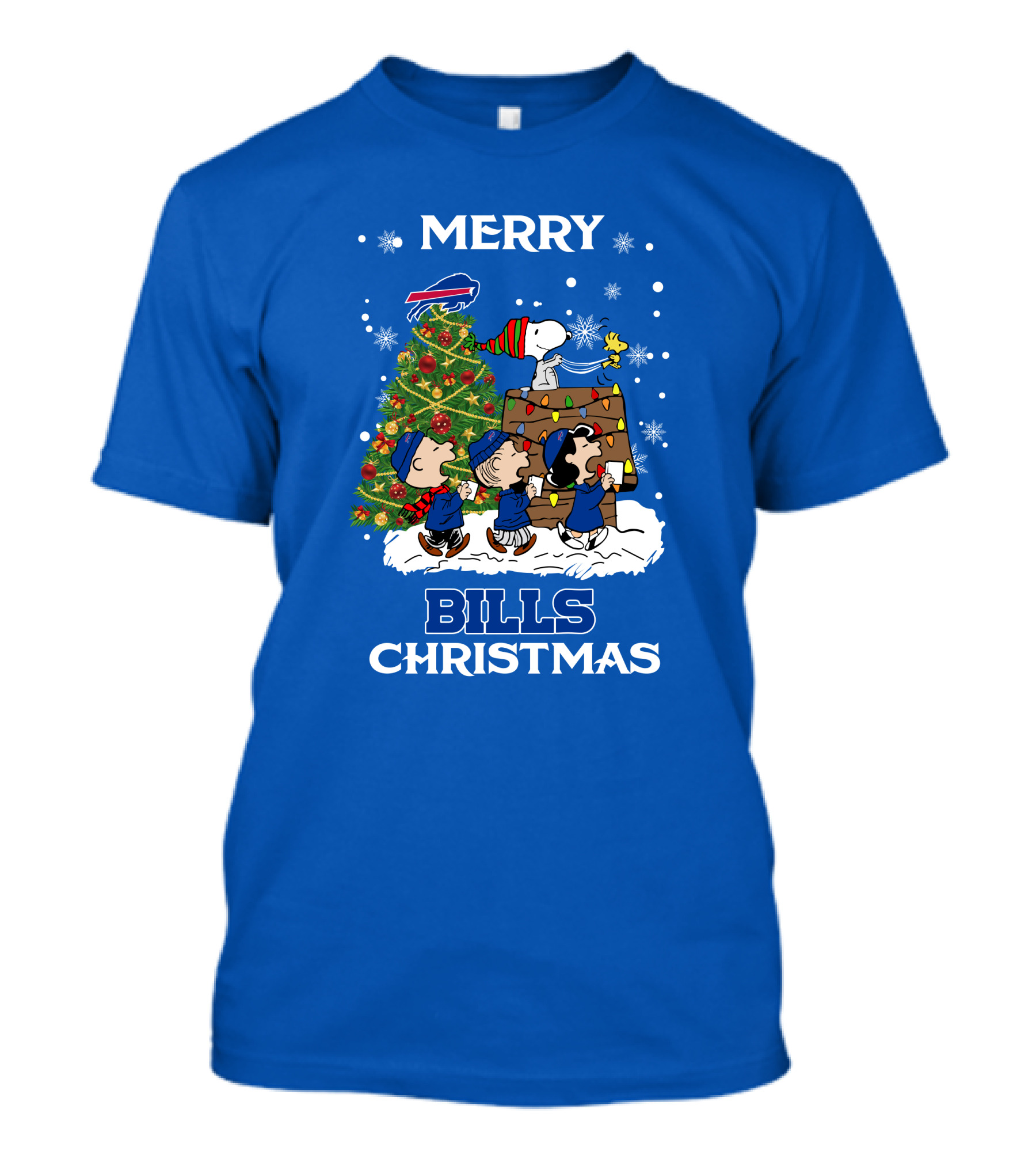 Merry Buffalo Bills Christmas Peanut Tree Celebration T-Shirt