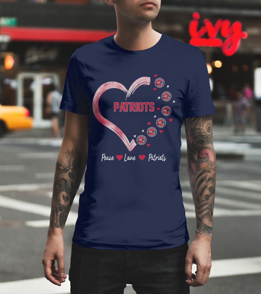 Patriots Peace Love Heart T-Shirt