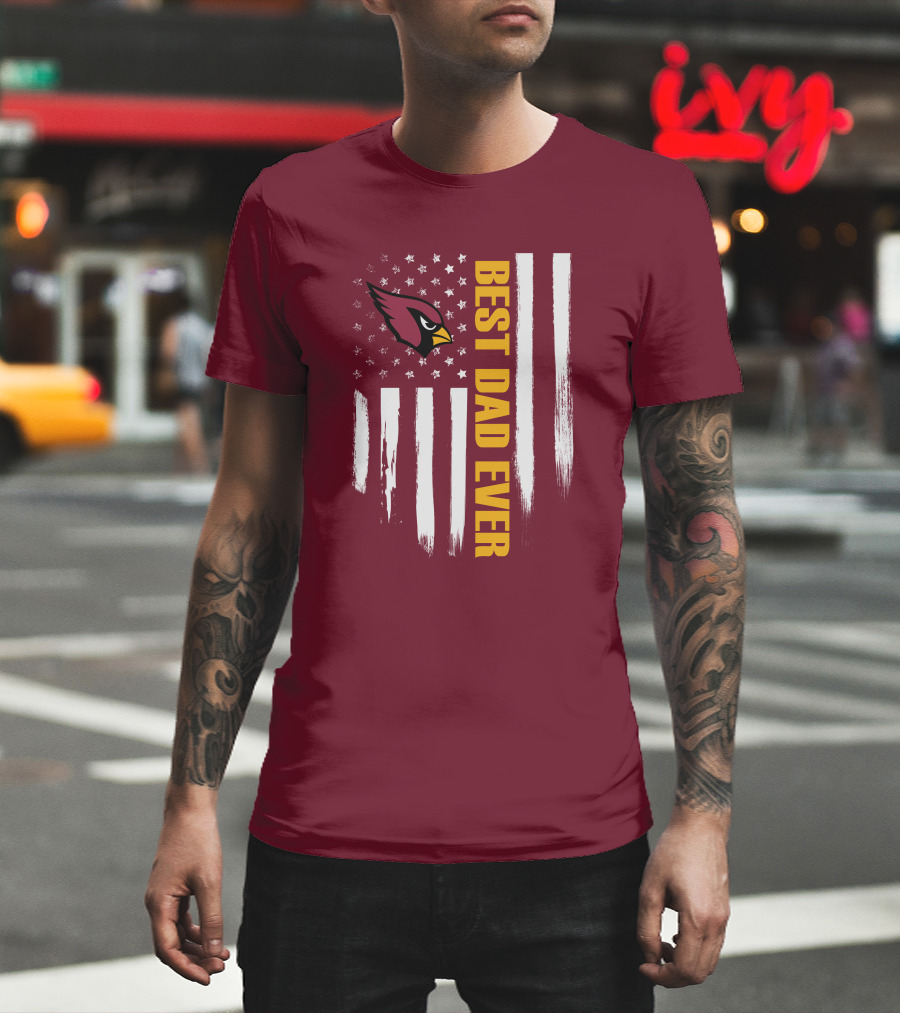 Arizona Cardinals Flag Best Dad Ever T-Shirt