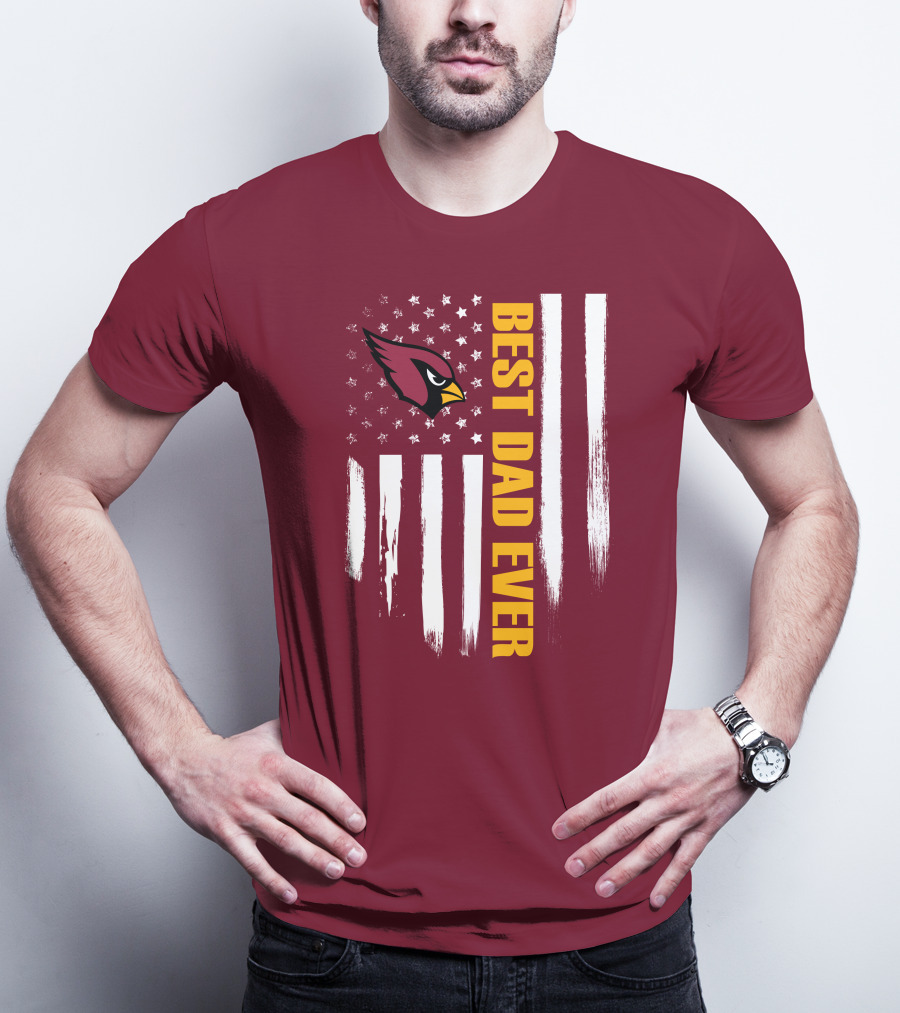 Arizona Cardinals Flag Best Dad Ever T-Shirt