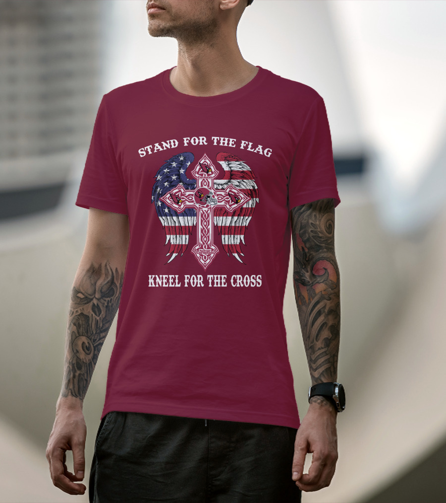 Stand For The Flag Kneel For The Cross Arizona Cardinals Flag Cross T-Shirt