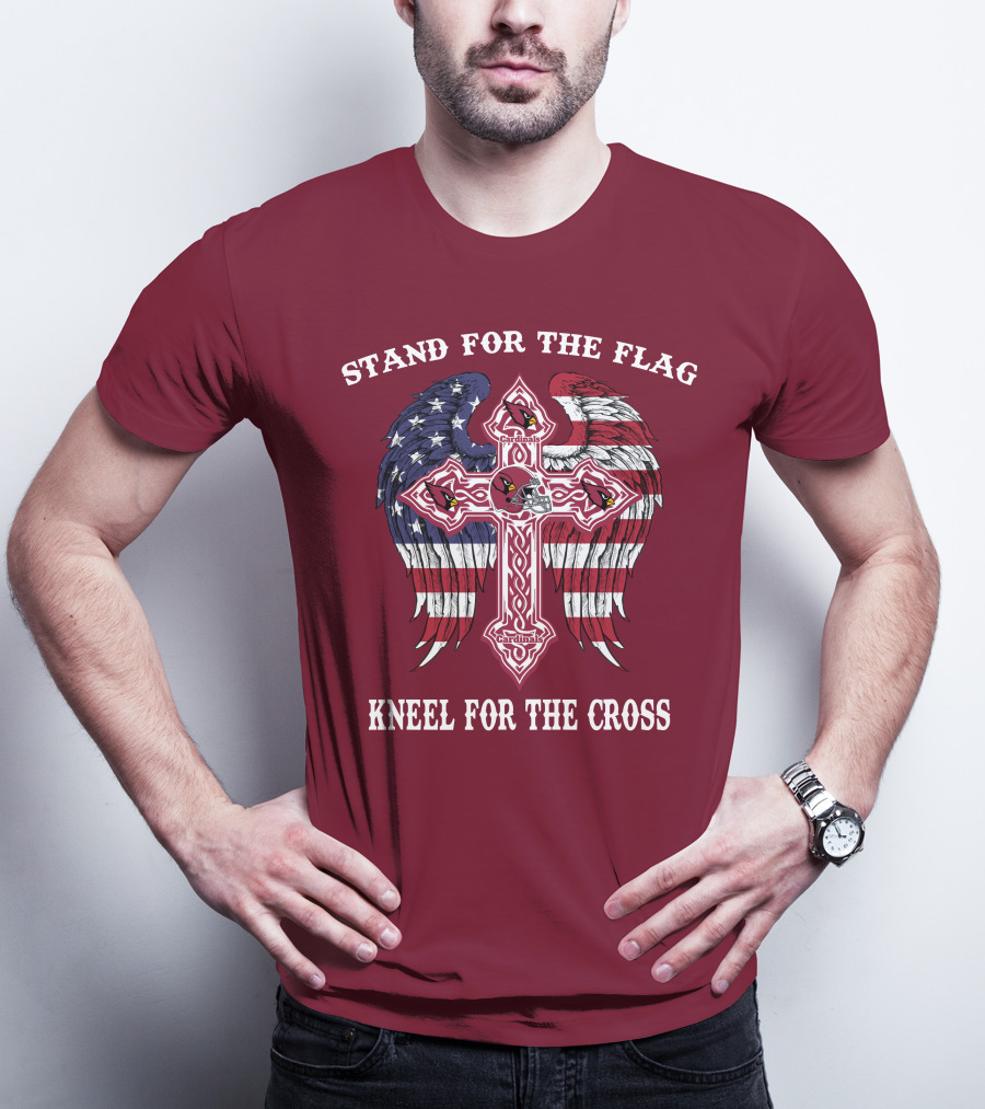 Stand For The Flag Kneel For The Cross Arizona Cardinals Flag Cross T-Shirt