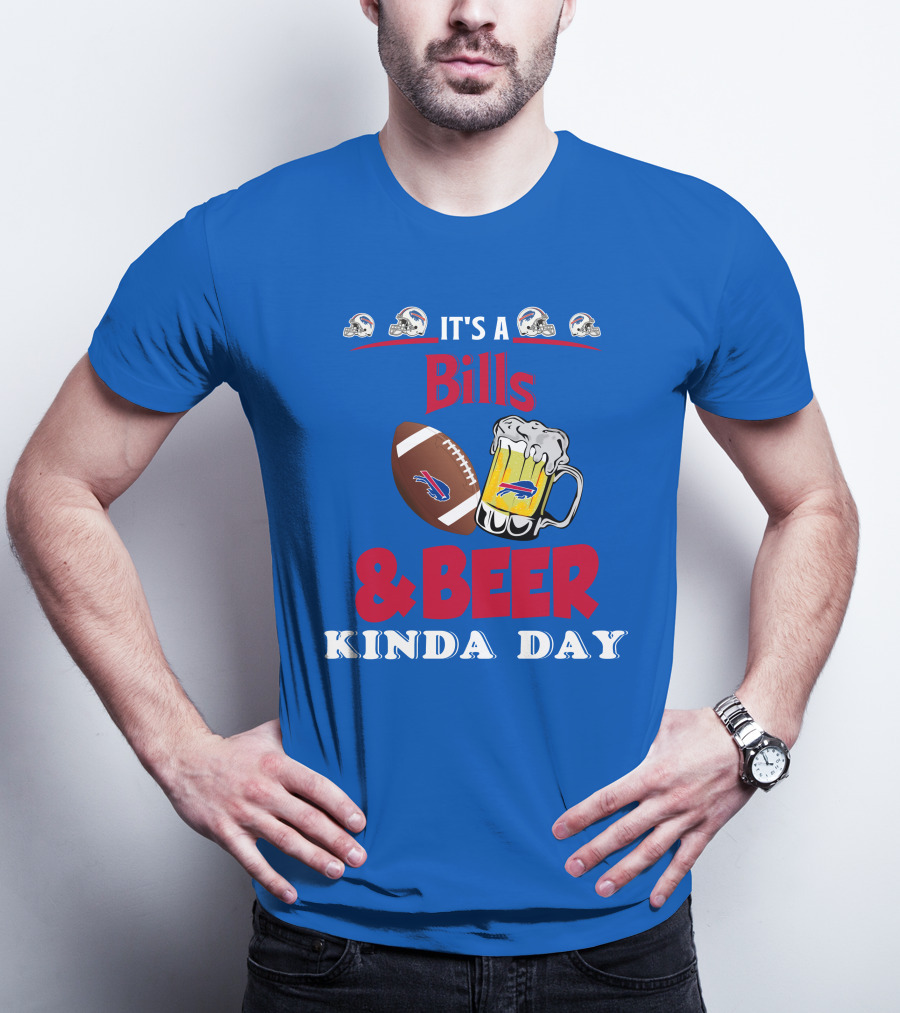 Buffalo Bills Football Helmet And Beer Mug Kind Of Day T-Shirt